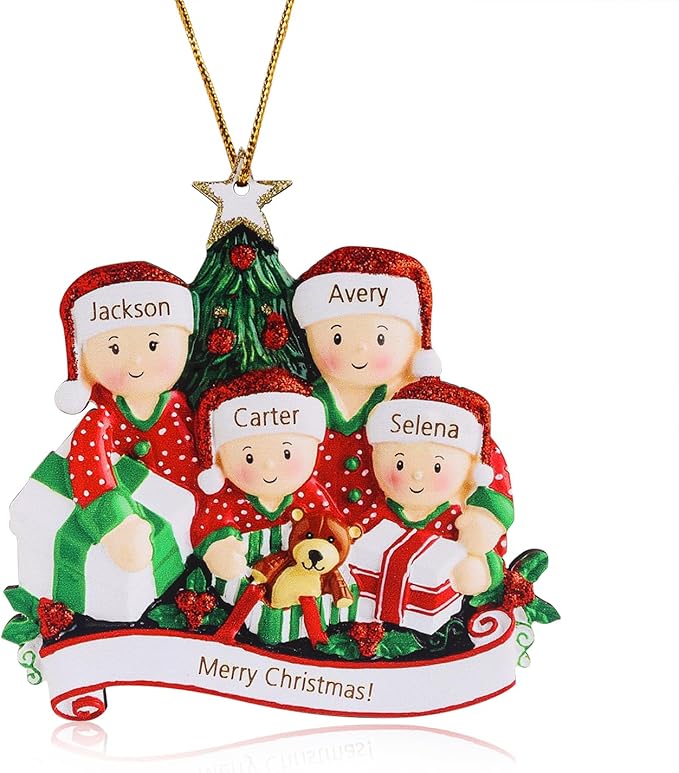 Personalised Christmas Tree Decoration Wooden Pendants Family Member ...