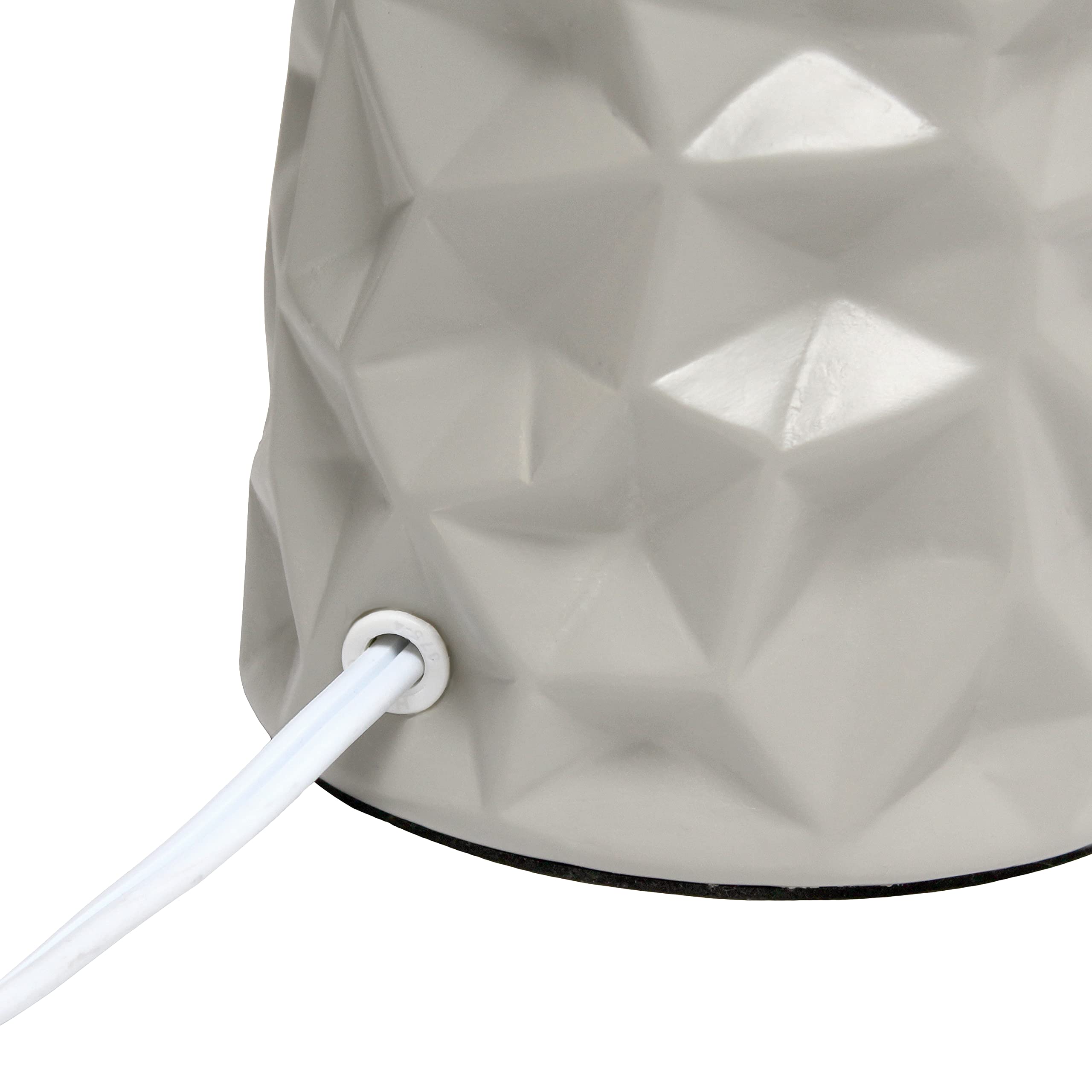 Simple Designs LT2083-GRY Sculpted Ceramic Table Lamp, Gray