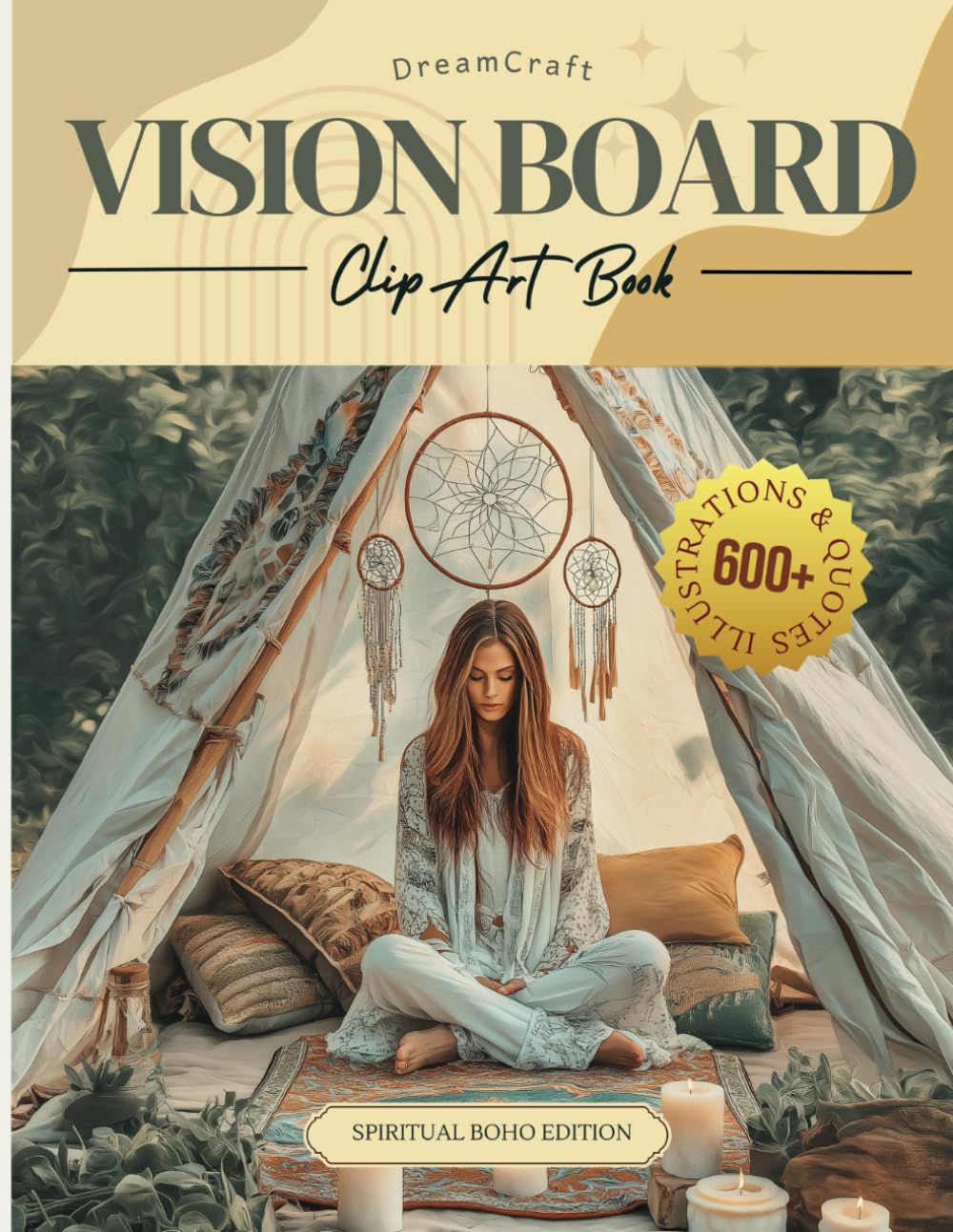 Amazon.com: 2025 DreamCraft Spiritual Boho Vision Board Clip Art Book ...