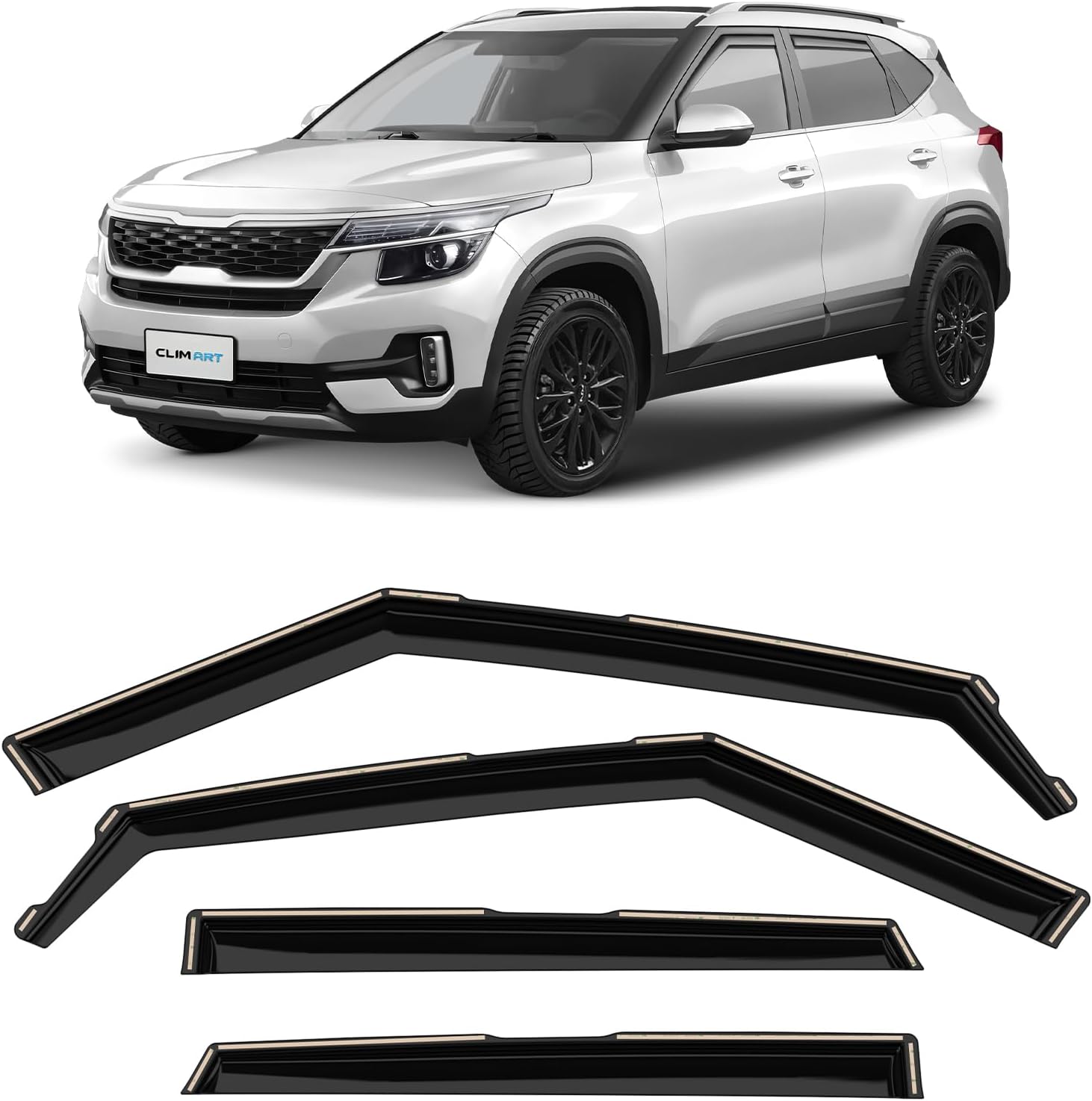 Amazon.com: CLIM ART in-Channel Incredibly Durable Rain Guards for Kia ...
