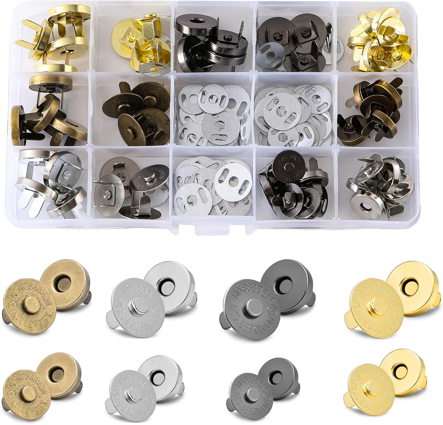 Amazon.com: IMNTHO 40 Sets 14mm/18mm Magnetic Snaps for Purses and ...