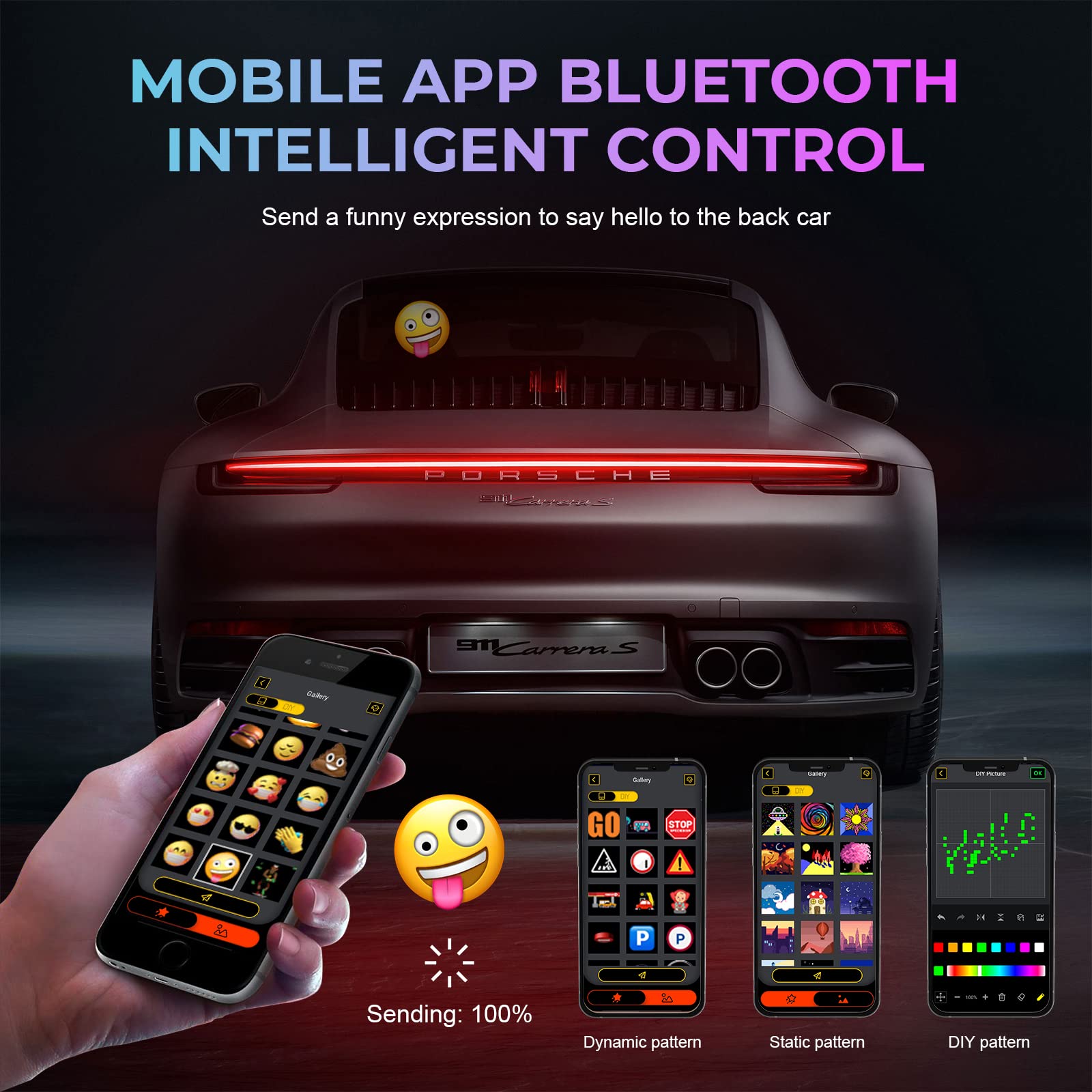 LUXONIC Pixel Display Screen,Smartphone App Control LED Car Sign Screen ...