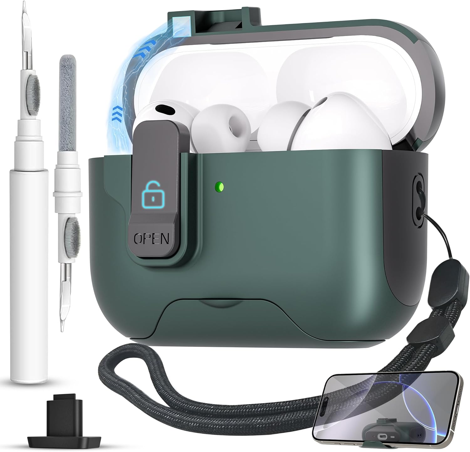 Amazon.com: Meiyasy for AirPods Pro 3 Case(2025) with Secure Lock Clip ...