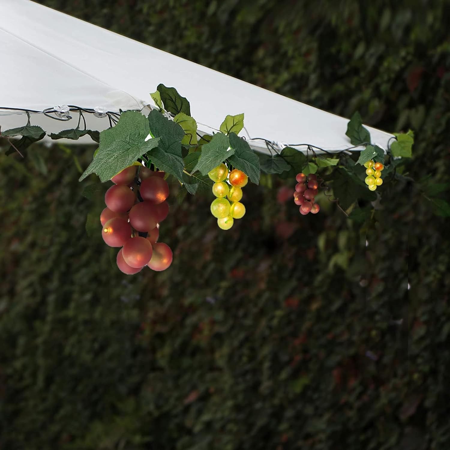 AMZSTAR Solar Grape String Light Outdoor Waterproof 80LED Grape Vine ...
