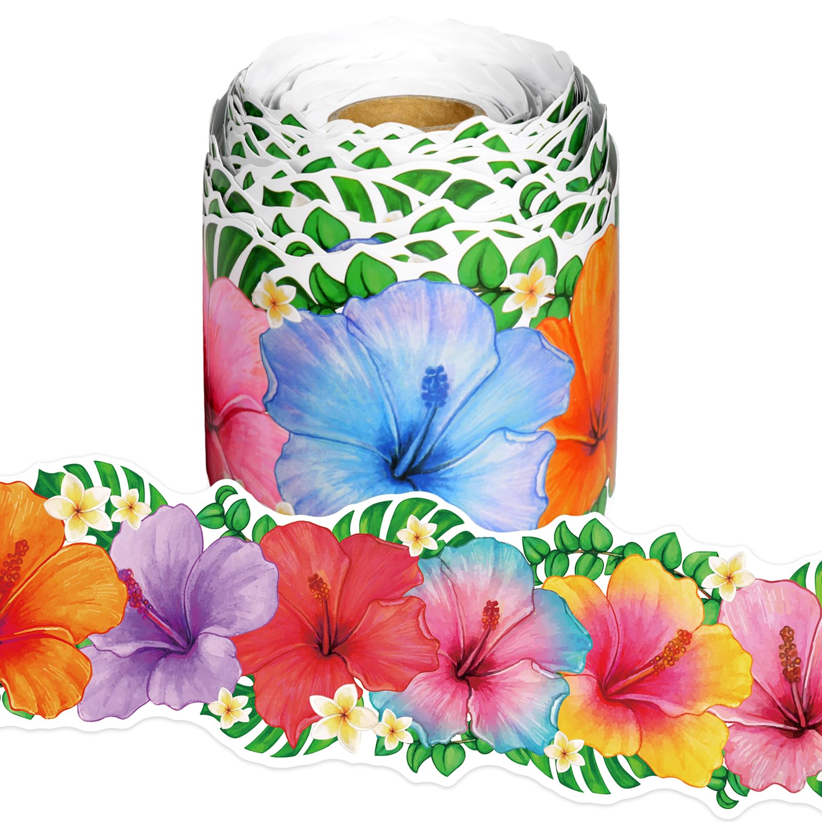 Snapklik.com : 65.6Ft Hawaiian Flower Bulletin Board Border, Colorful ...