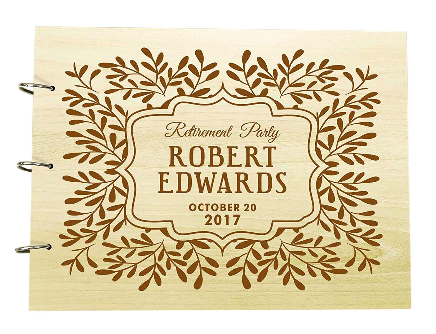 Personalized Retirement Party Wood Engraved Guest Book, Photo Album ...