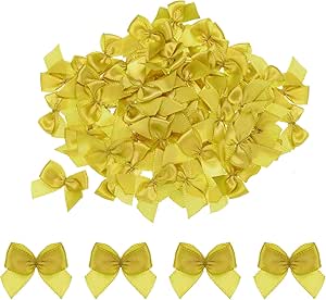 Amazon.com: MECCANIXITY 100Pcs Mini Ribbon Bow 1" Mini Fabric Satin Ribbon Flower Bows for Craft ...