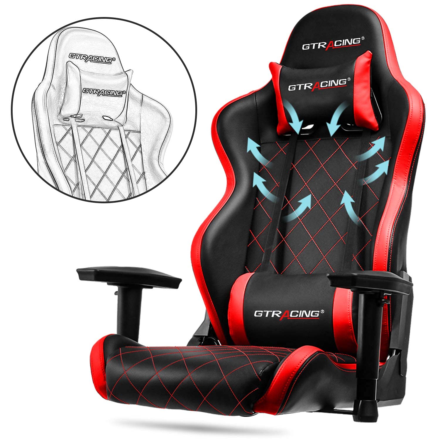 GTRACING Gaming Chair, Ergonomic Heavy Duty Racing Video Game Chair ...