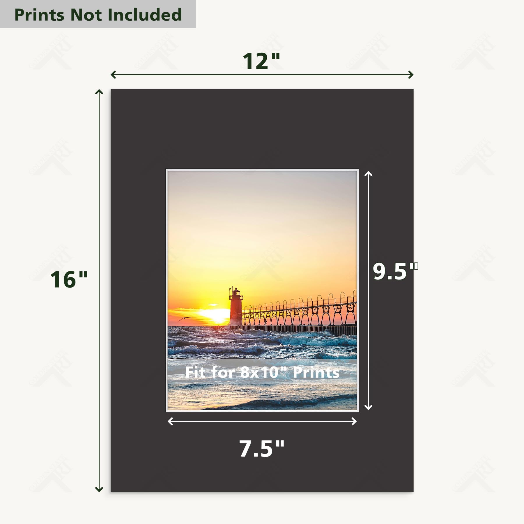 Snapklik.com : Pack Of 10, Pre-Cut 12x16 Picture Mats Bevel Edge 7.5x9 ...