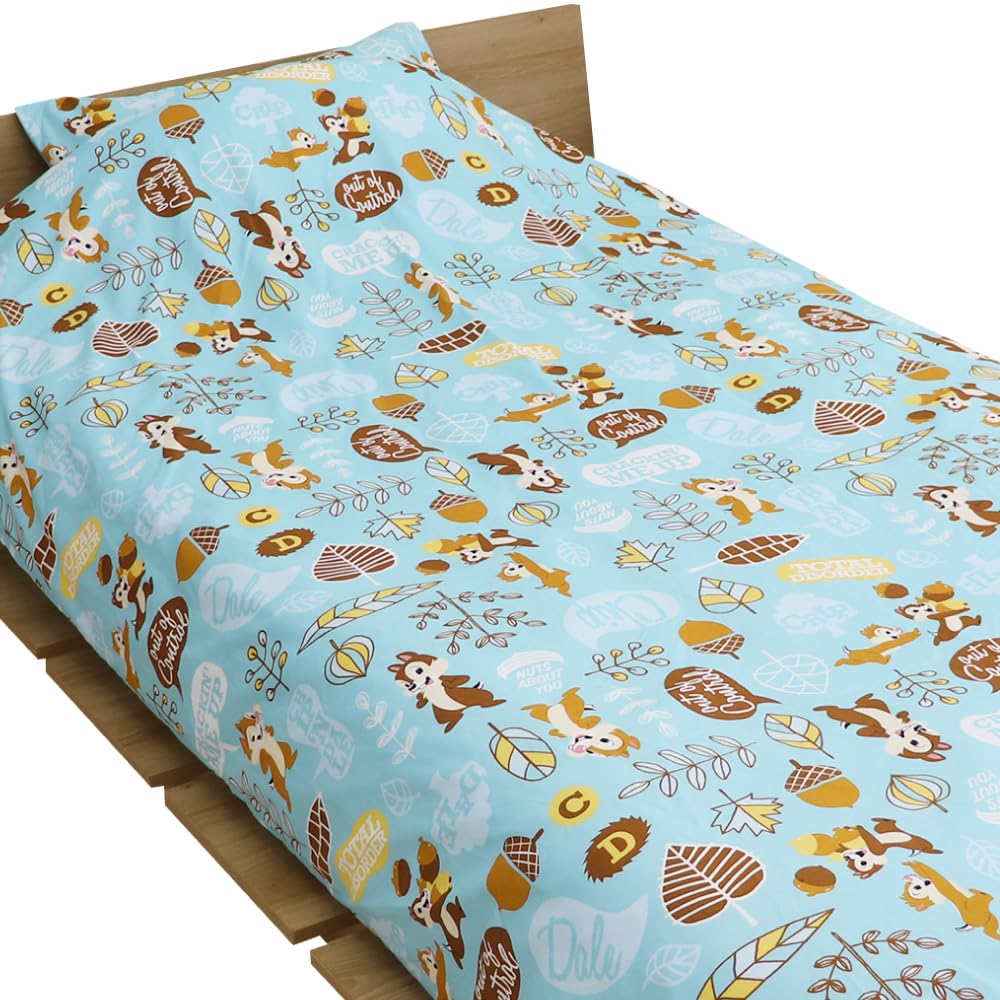 Amazon｜ディズニー チップ＆デール 掛け布団カバー シングルサイズ シングルロング 150×210cm キャッチアンドラン (ブルー)｜掛けふとんカバー オンライン通販