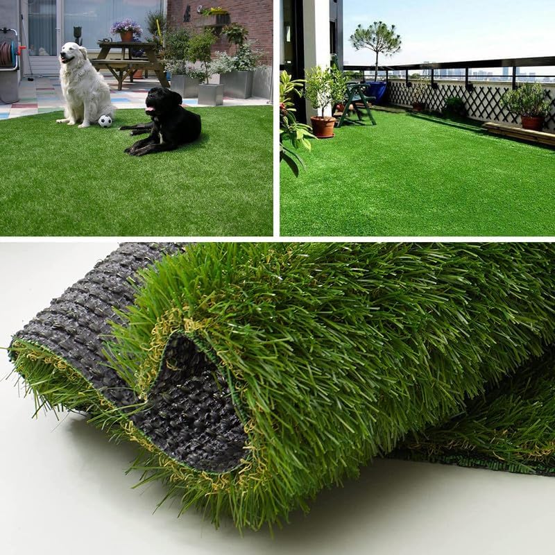 Amazon.com: SHNOSU Artificial Grass Turf Rug 5FTX8FT Indoor Outdoor, 1.38" Pile Height Realistic ...
