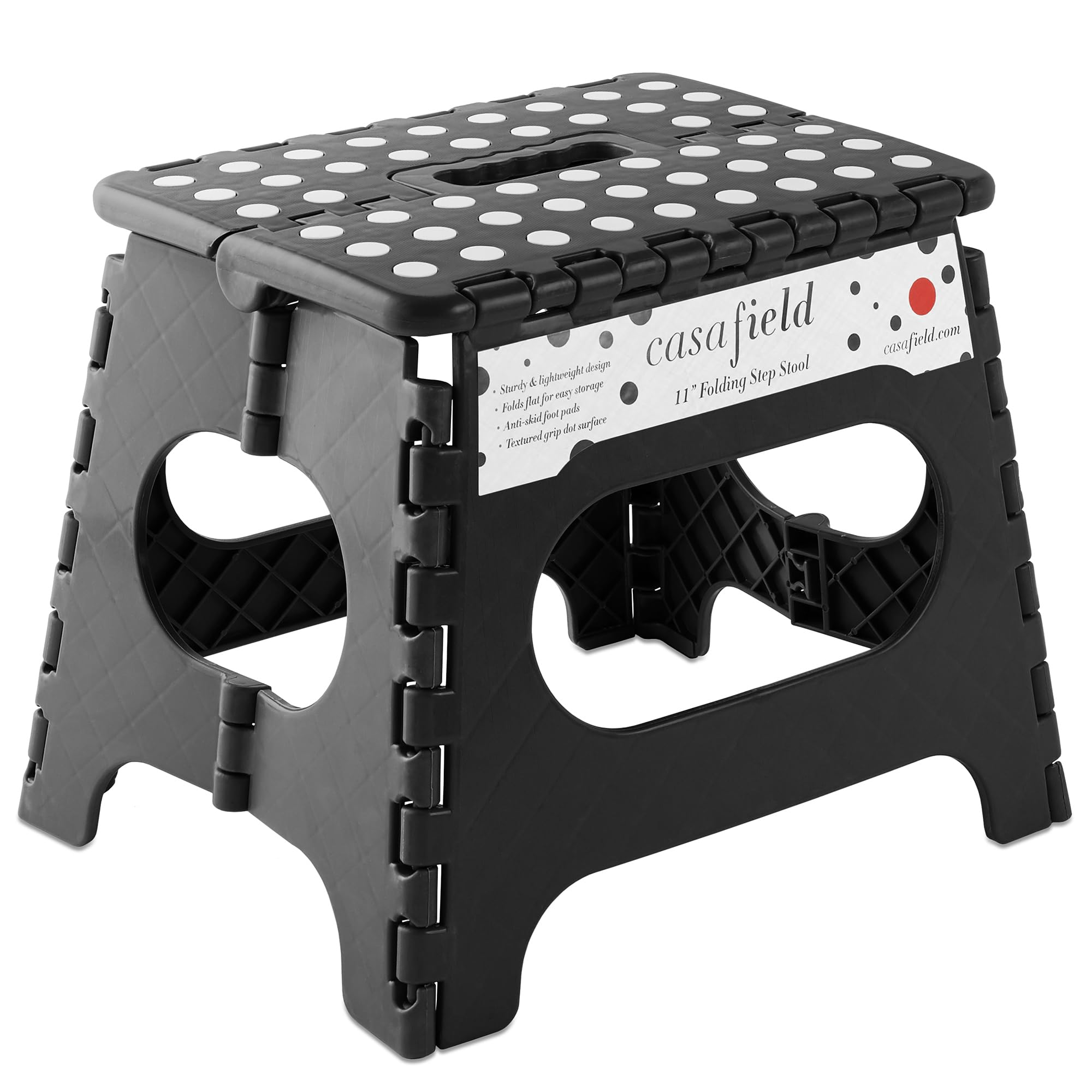 Amazon.com: Casafield 11" Folding Step Stool with Handle, Black ...