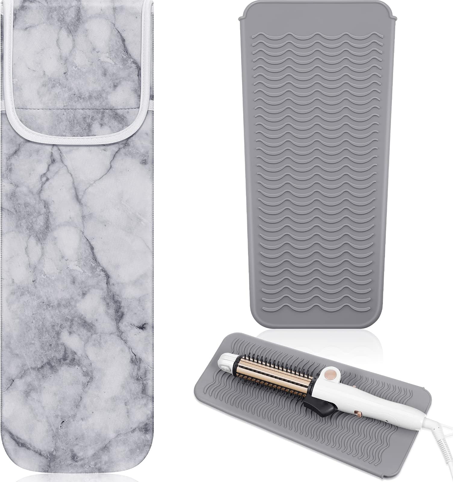 Amazon.com : 2PCS Silicone Heat Resistant Mat Pouch for Hair ...