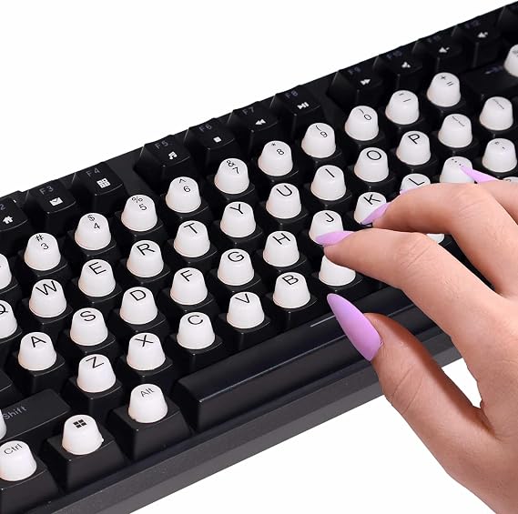 Amazon.com: Raised Keyboard Stickers for Long Nails with Letters, Soft ...