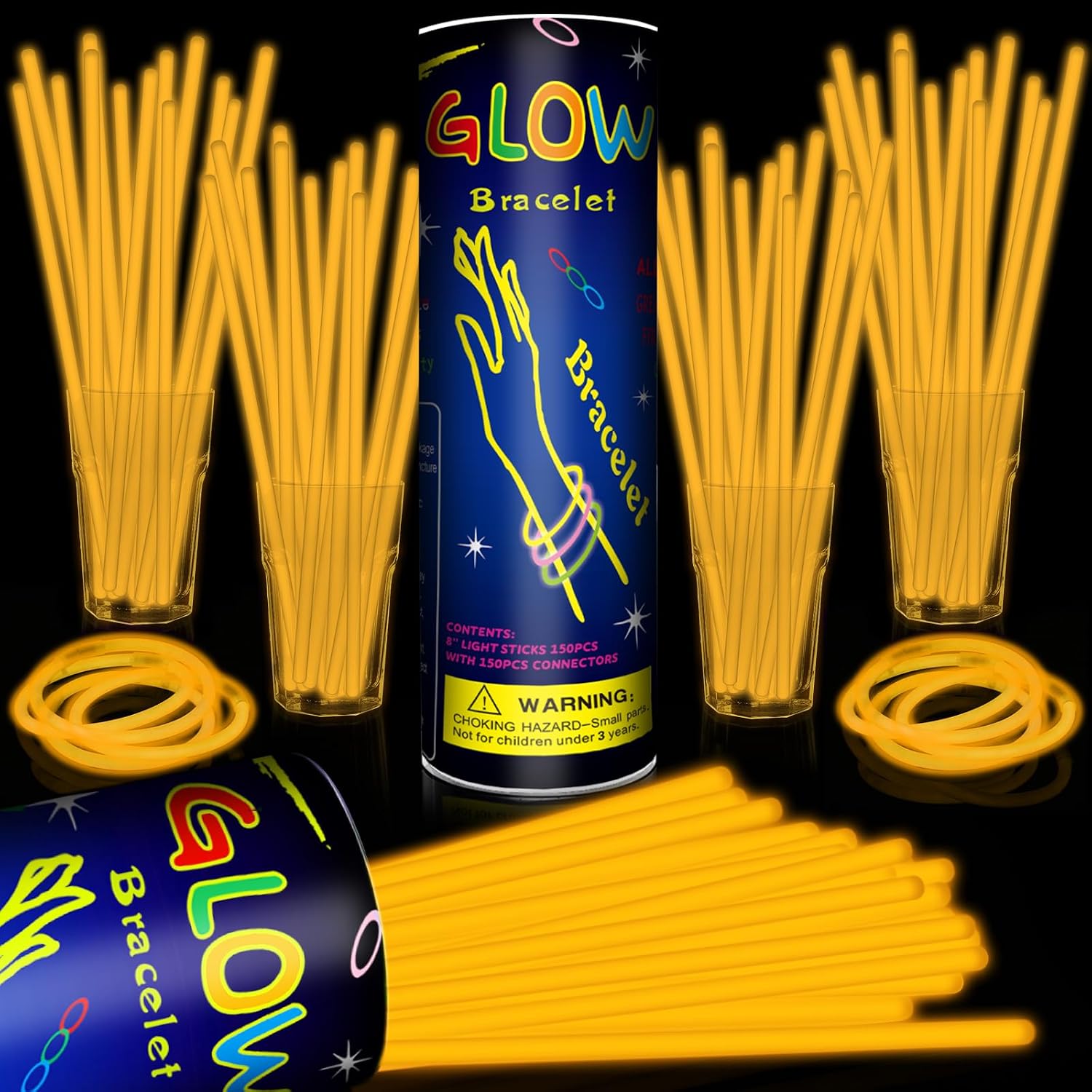 Amazon.com: Taikula 200 Pack 8” Glow Sticks Bracelet Bulk Glow Sticks ...