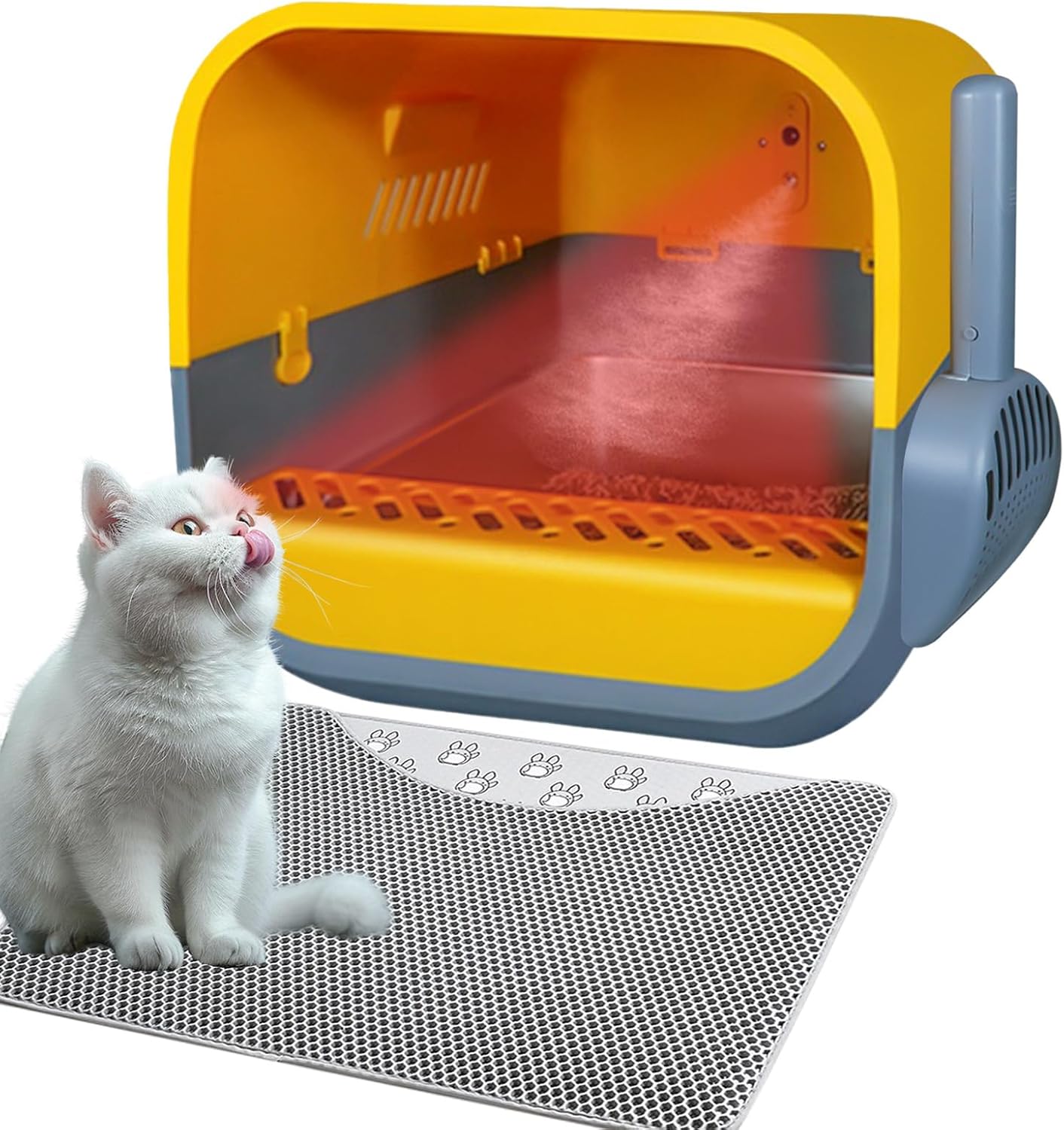 Amazon.com: Self-Cleaning Semi-Enclosed Cat Litter Box with Infrared ...