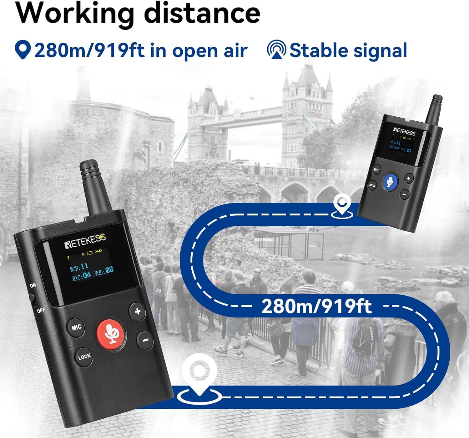 Snapklik.com : Retekess TT126 Two Way Communication Headsets, 2 Way ...