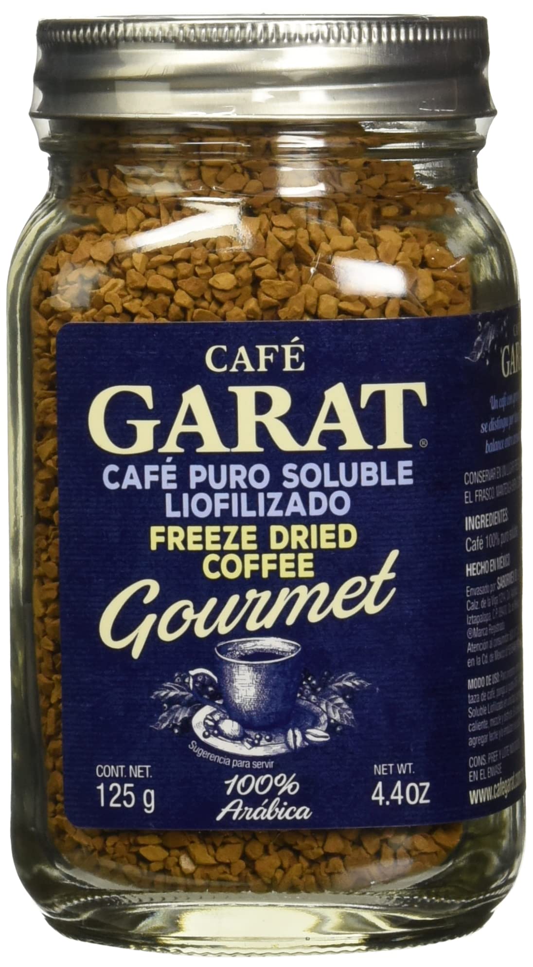 Garat Café Liofilizado Soluble, 125 g, 125 grams, 125 gramo : Amazon ...