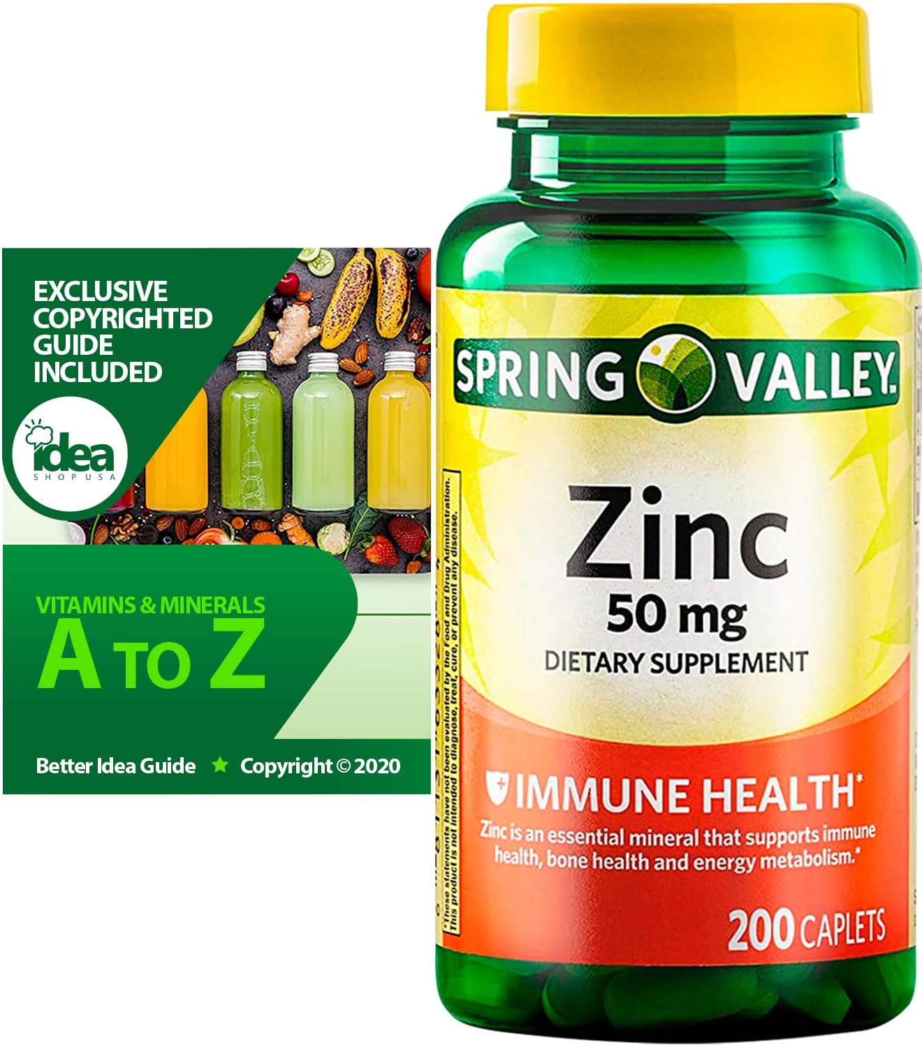 Amazon.com: Spring Valley Zinc 50 mg, 200 Ct (2 Pack) : Health & Household
