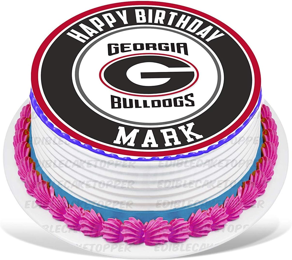Amazon.com: Cakecery Georgia Bulldogs Edible Cake Topper Image ...