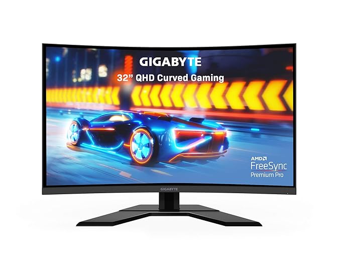 GIGABYTE G32Qc 32" 165Hz 1440P Curved Gaming LED Monitor, 2560 X 1440 ...