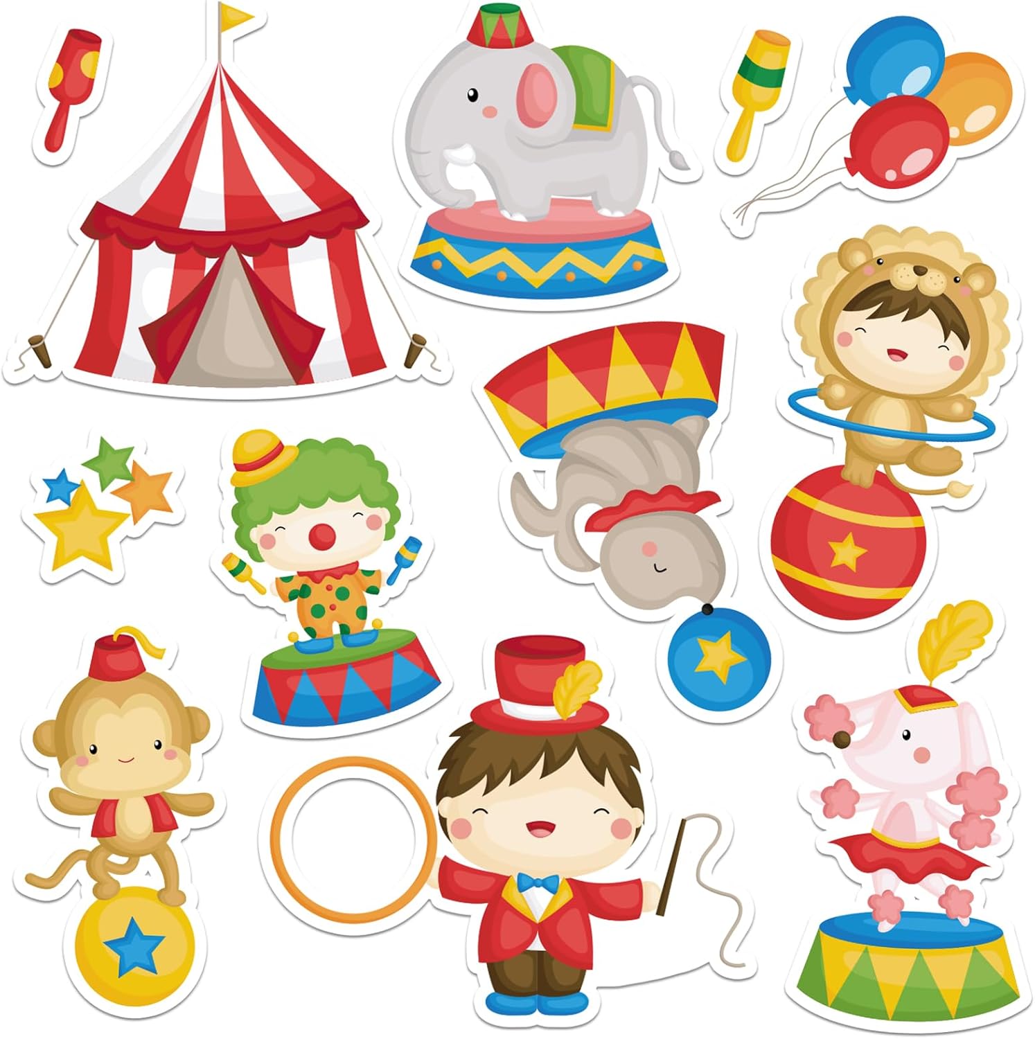 Amazon.com: Glodecart 40PCS Carnival Cutouts for Carnival Decorations ...