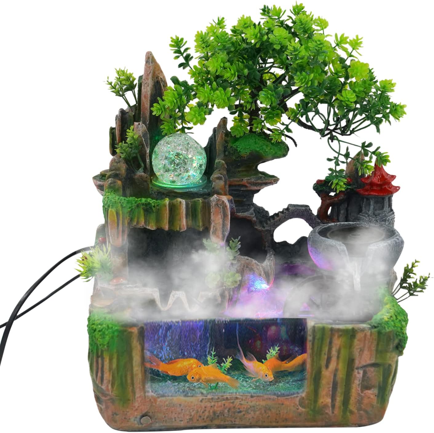 Amazon.com: Tabletop Fountain Indoor, Resin Rockery Waterfall Tabletop ...