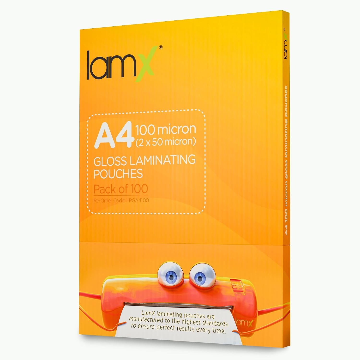 LamX Laminating Pouches A4 100 Micron, High Gloss Finish Sheets, Anti ...