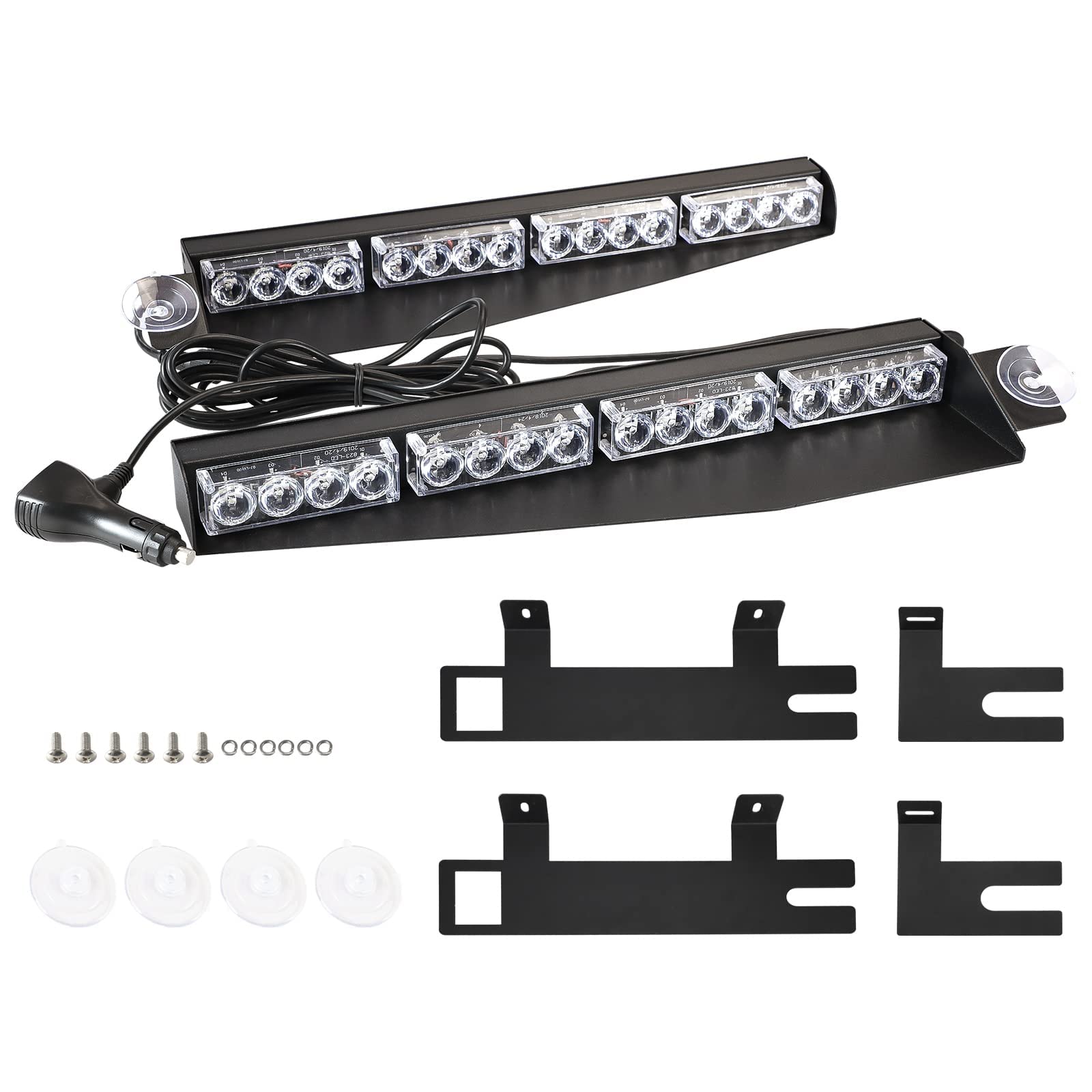 Partsam 32LED Visor Strobe Light Bar 23 Flashing Modes Firefighter ...