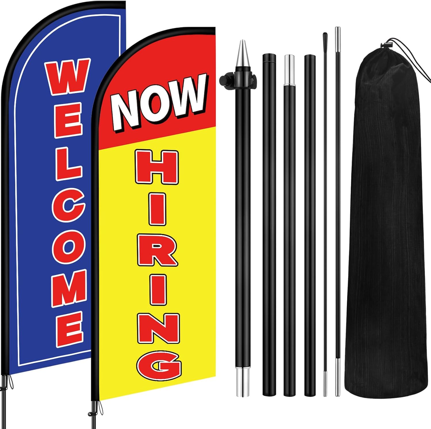 Amazon.com : Mindsoft 2 Sets 7 ft Now Hiring Feather Flag Set ...