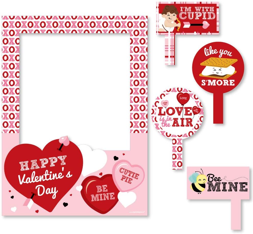 Amazon.com: Valentine's Day Photo Booth Props Frame Party Supplies ...