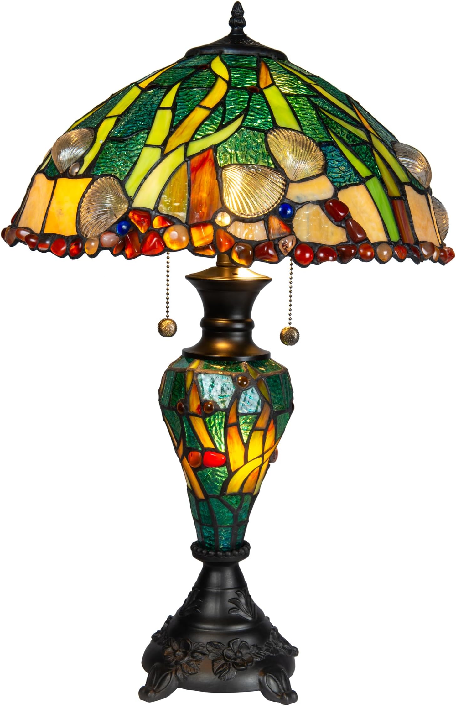 Dale Tiffany Traditional Tiffany Table Lamp 26" Tall Coral Seashells ...