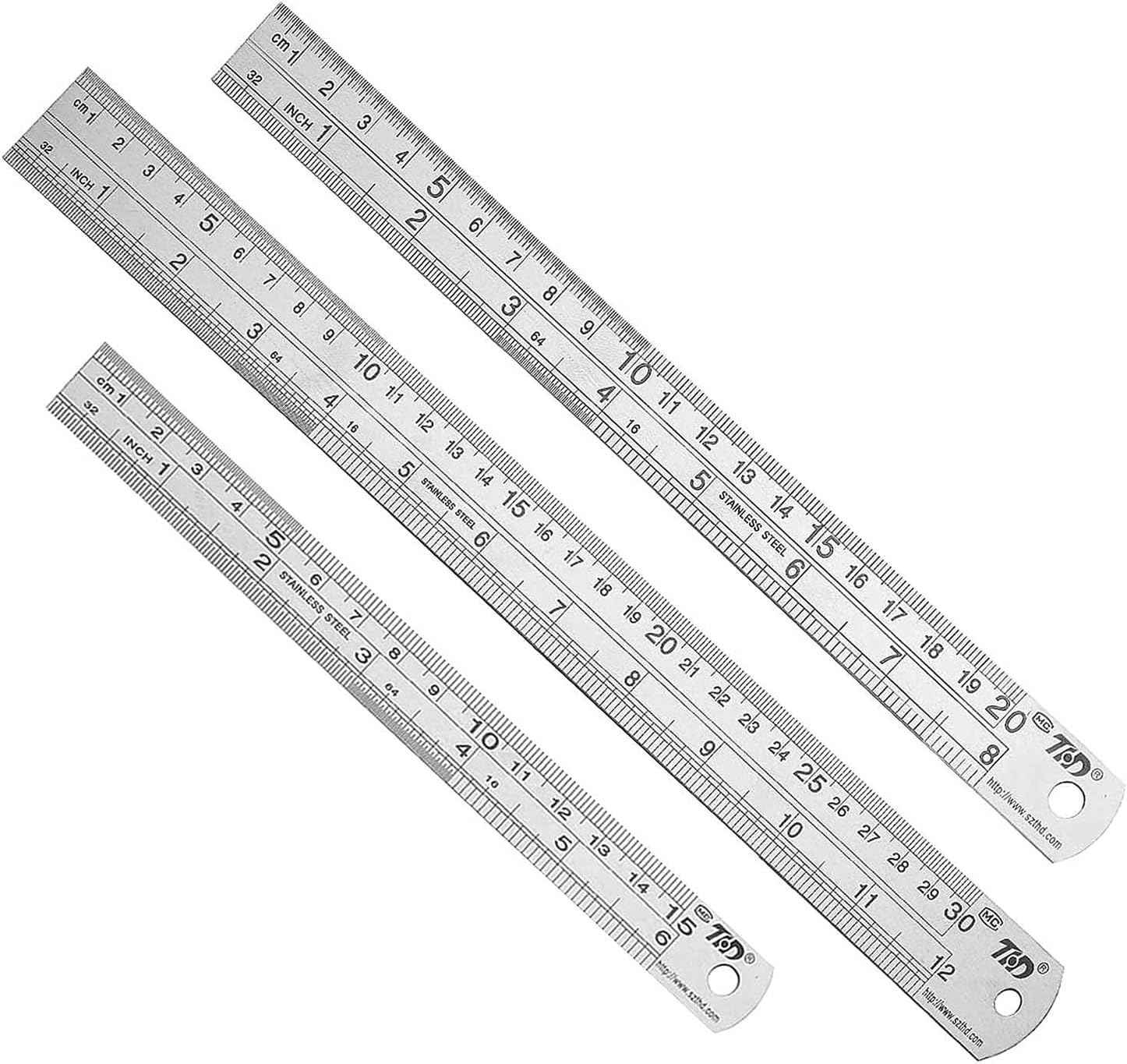 Toddmomy 3pcs Machinist Ruler Stainless Steel Ruler Metal Ruler with ...