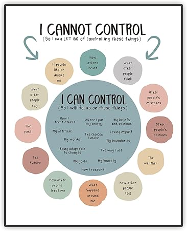 Amazon.com: SWITHOM Things I Can and Cannot Control Poster, Therapy ...