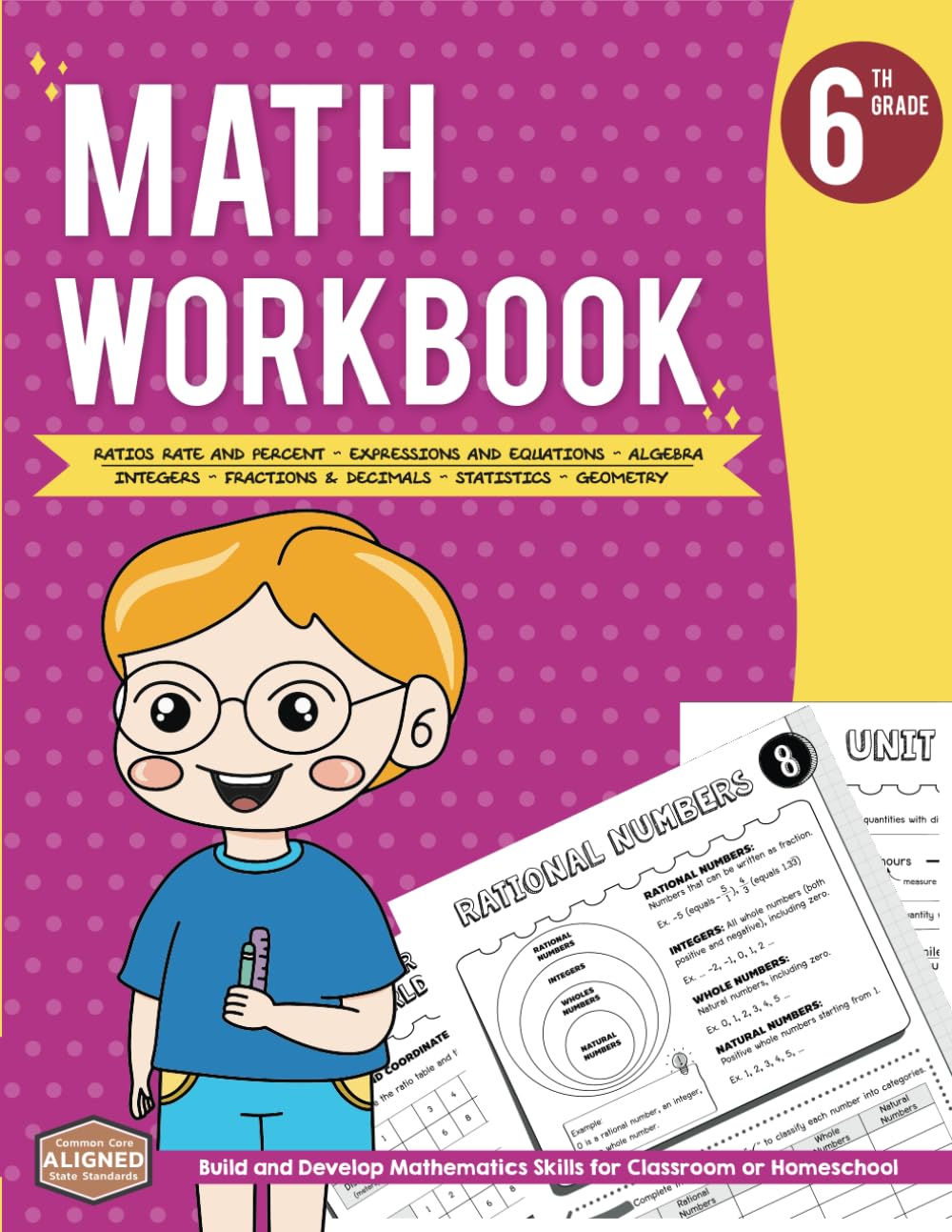 6th Grade Math Workbook: Fractions and Decimals, Ratios Rate and ...
