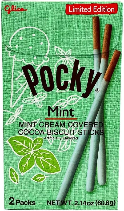 Amazon.com: Pocky Mint Biscuit Sticks – Classic Mint Chocolate Fusion ...