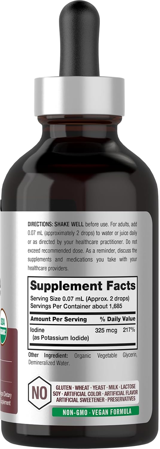 Horbaach – Yodo Nascent 325mcg 4oz Suplemento líquido orgánico Vegano ...