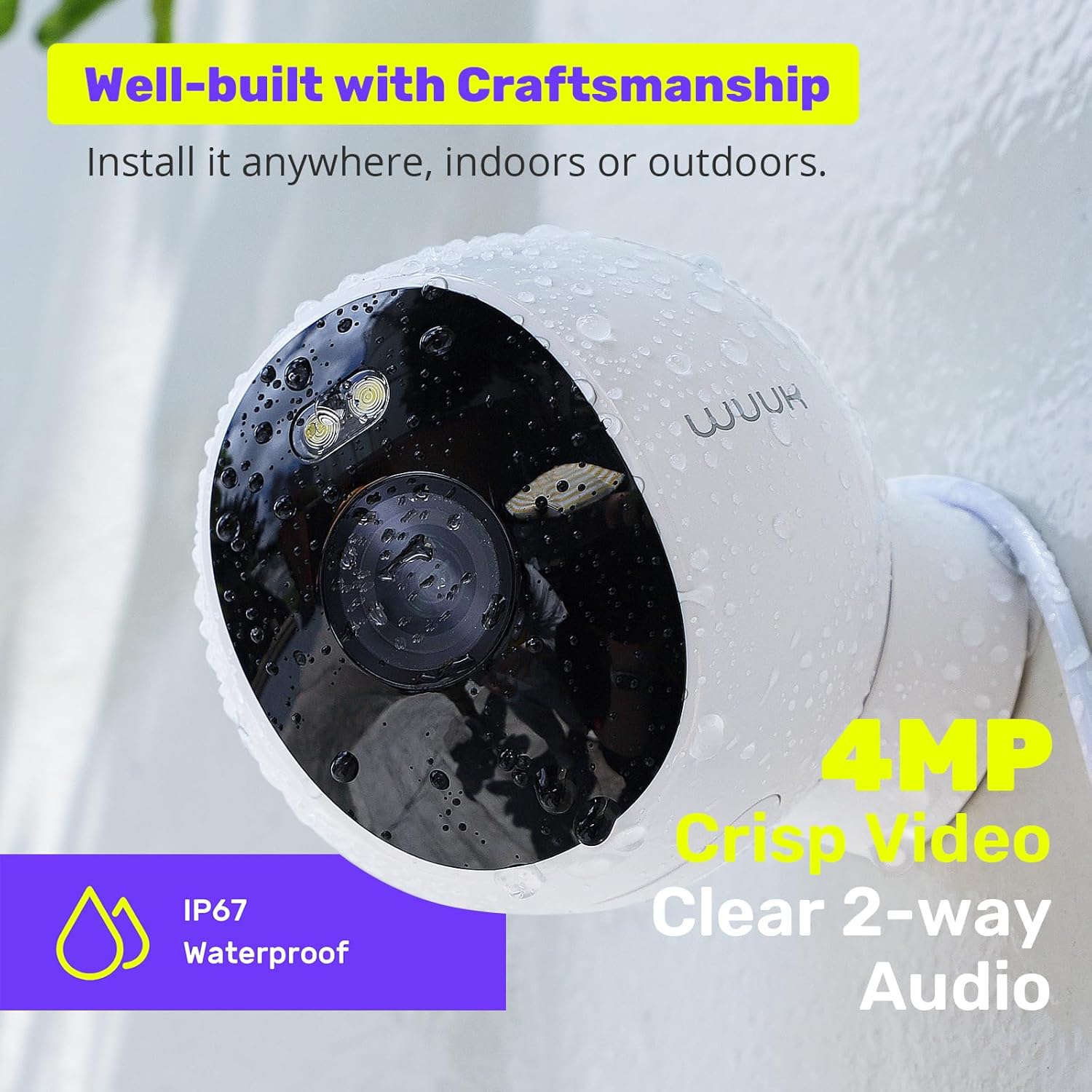 WUUK Cámara de seguridad de 4MP con reconocimiento facial, cámaras con ...