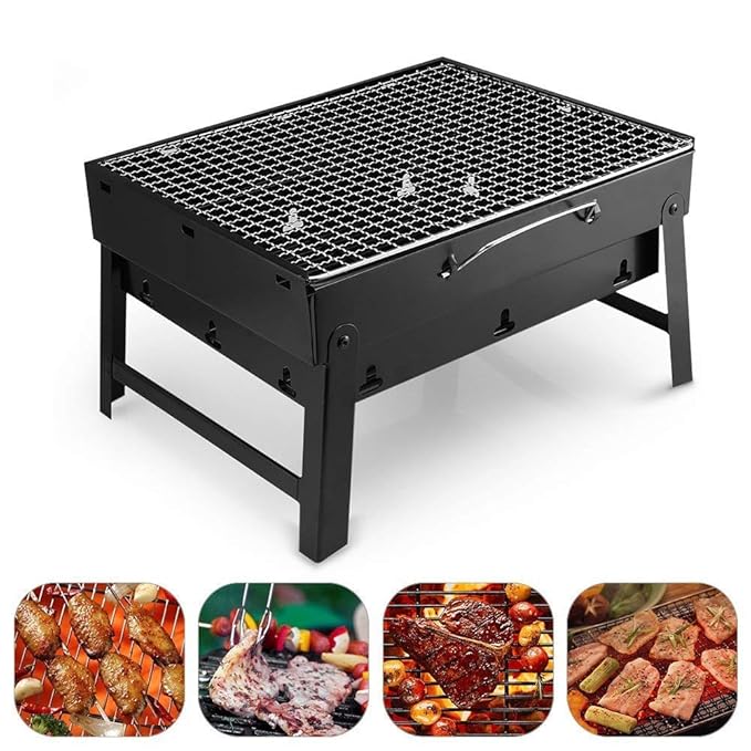 Saiyam Folding Portable Barbeque BBQ Charcoal Grill Toaster (Black ...