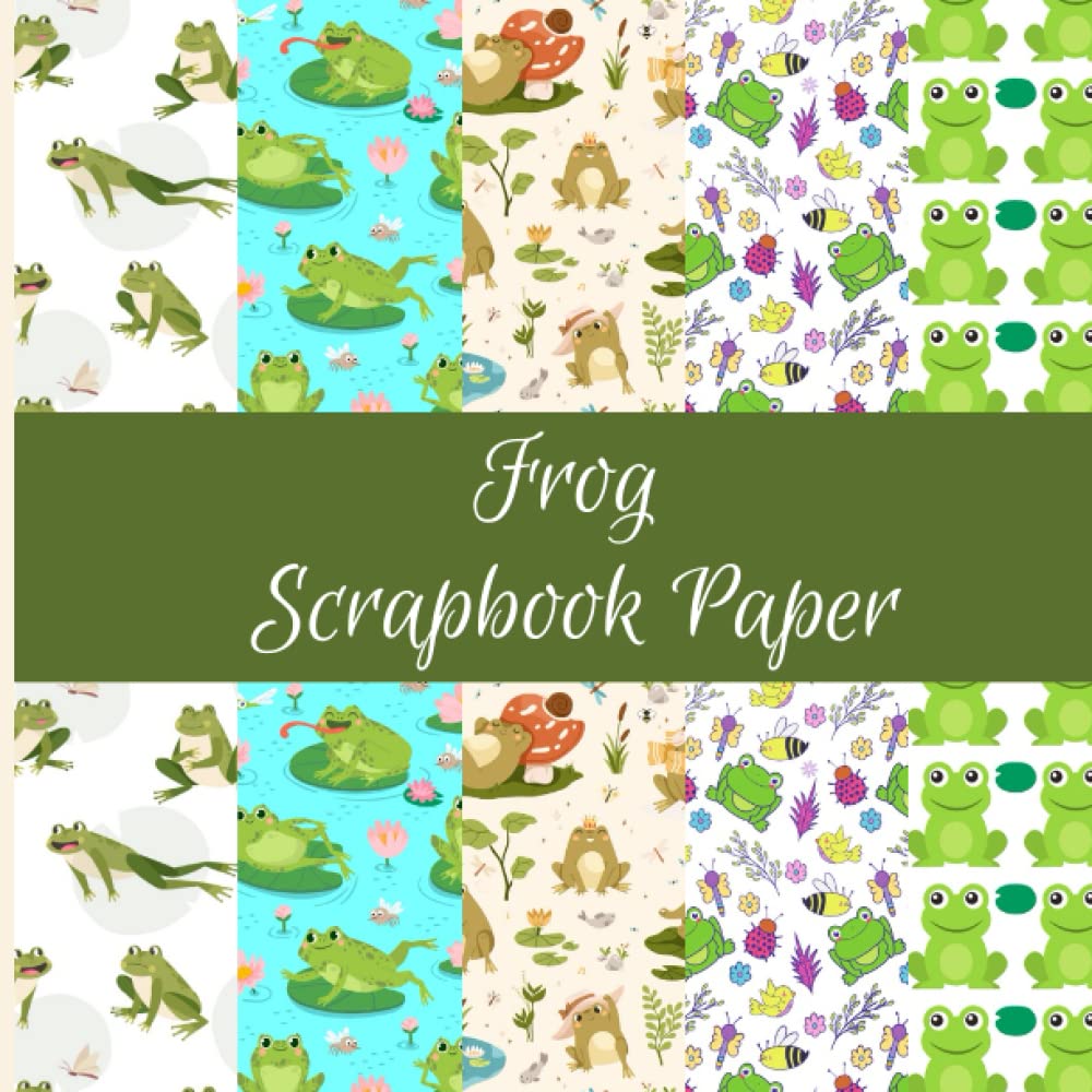 Frog Scrapbook Paper: Amphibian Themed Pattern Double Sided Craft Paper ...