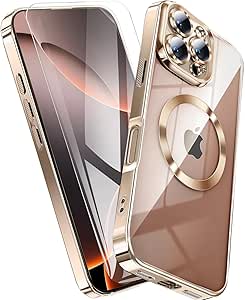 Amazon.com: QiiStar Clear Titanium for iPhone 16 Pro Case with Screen ...