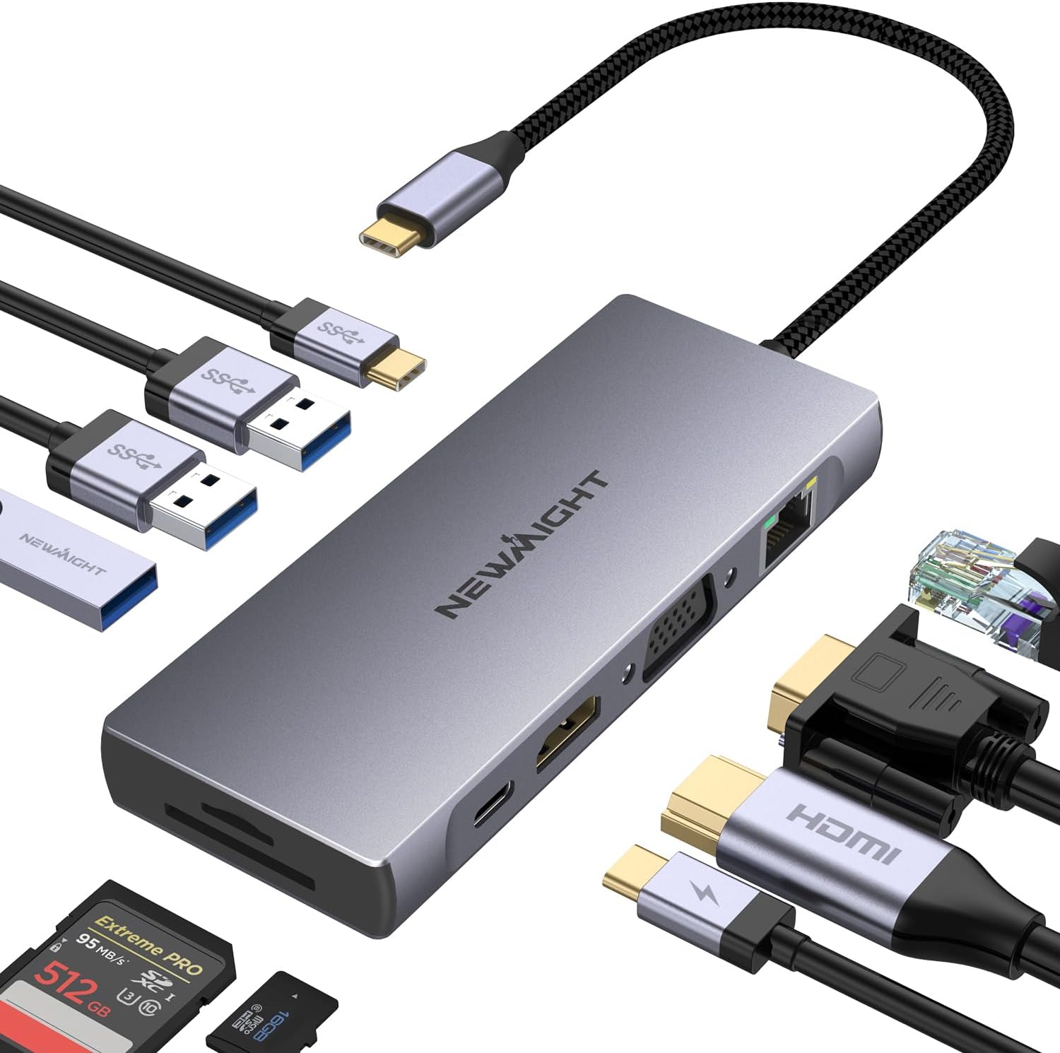 Amazon | USB C ハブ 7-in-1アダプタ lan hdmi type-c ドッキングステーション ギガビットイーサネット Type-C PD 100W 急速充電 4K@30HZ ...
