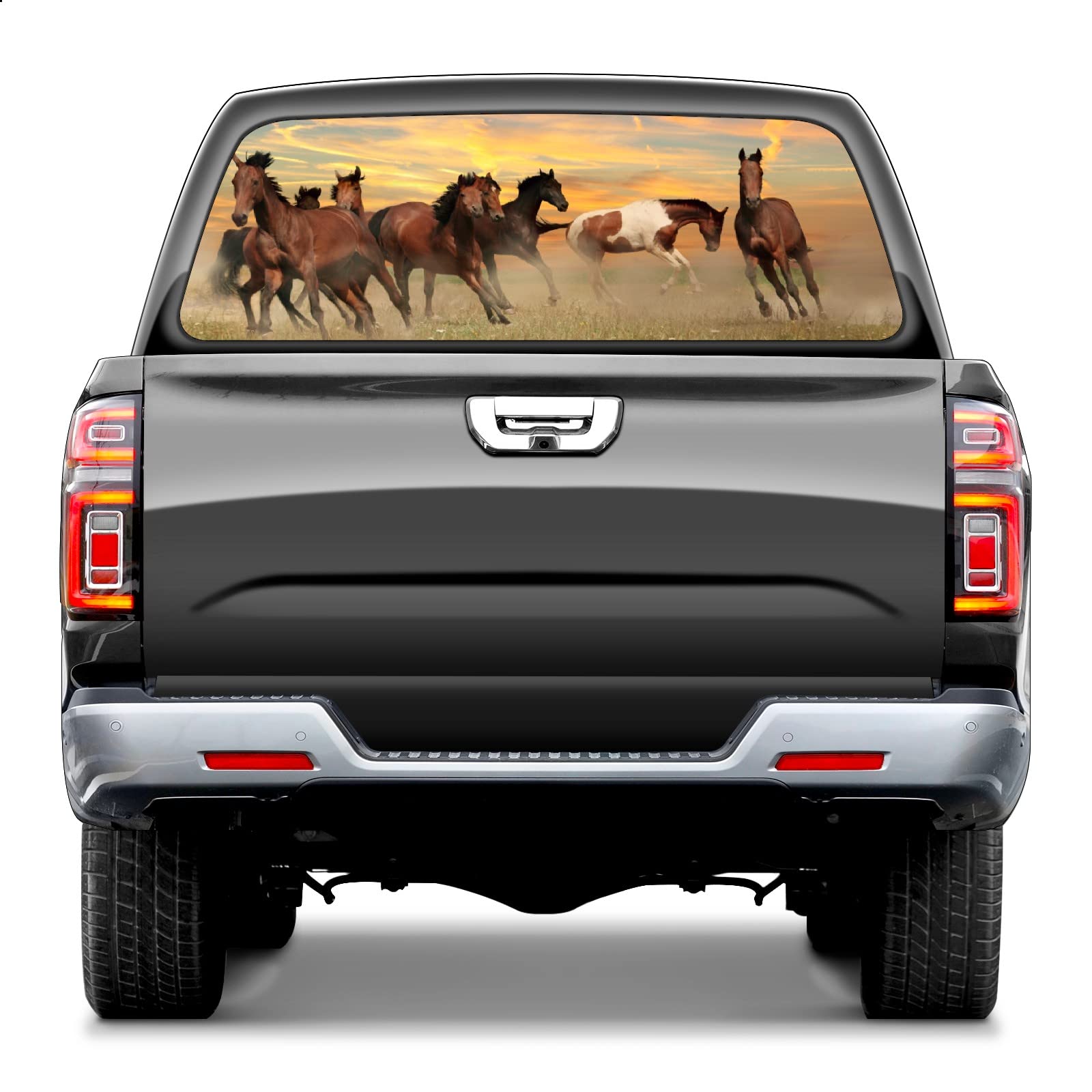 Pickup Truck Rear Window Decals Oil Painting Wolf Hipster Rear Window