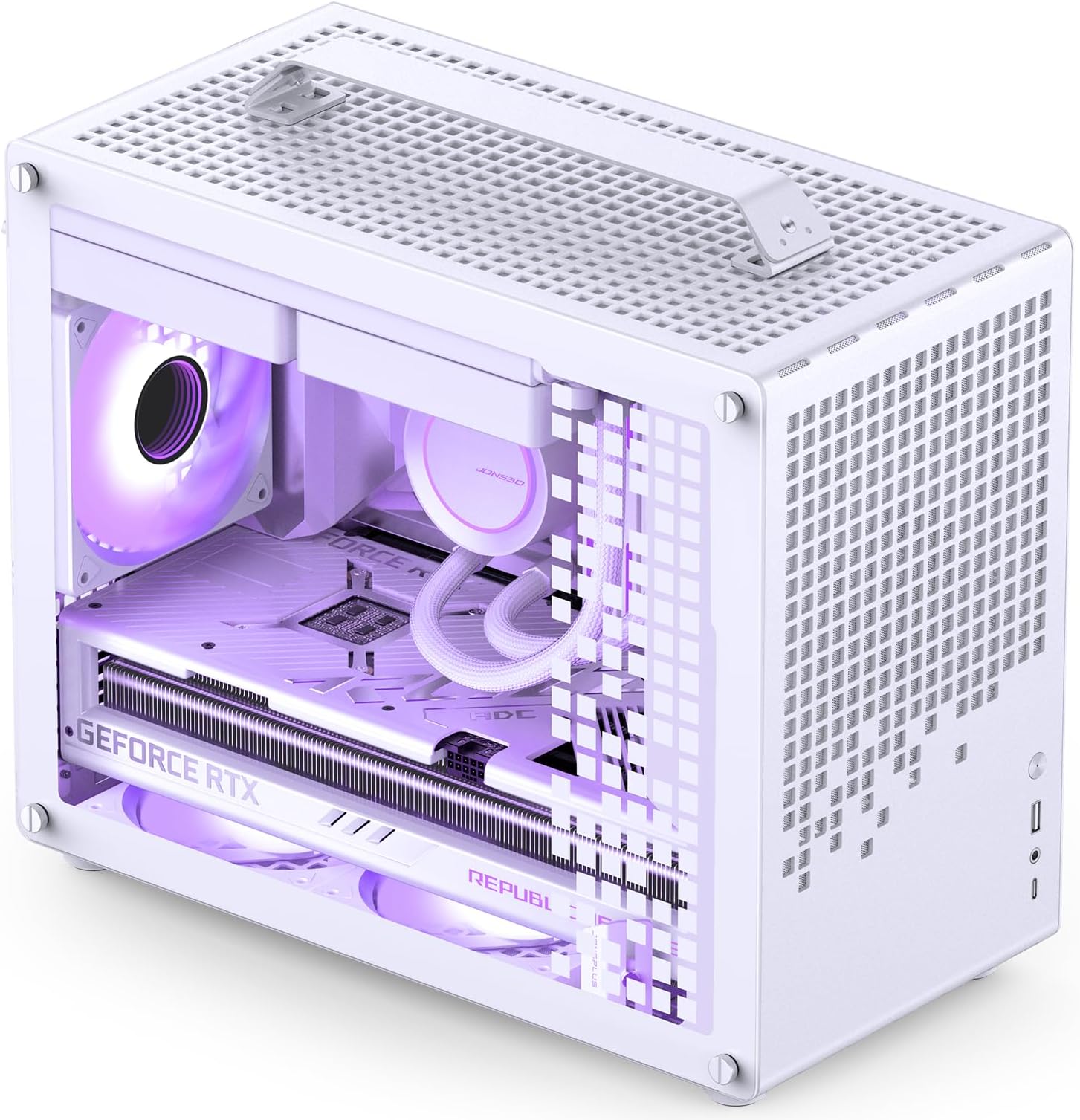 Amazon.com: JONSBO TK-2 White ATX Mid-Tower Pc Case,Hyperboloid Glass ...