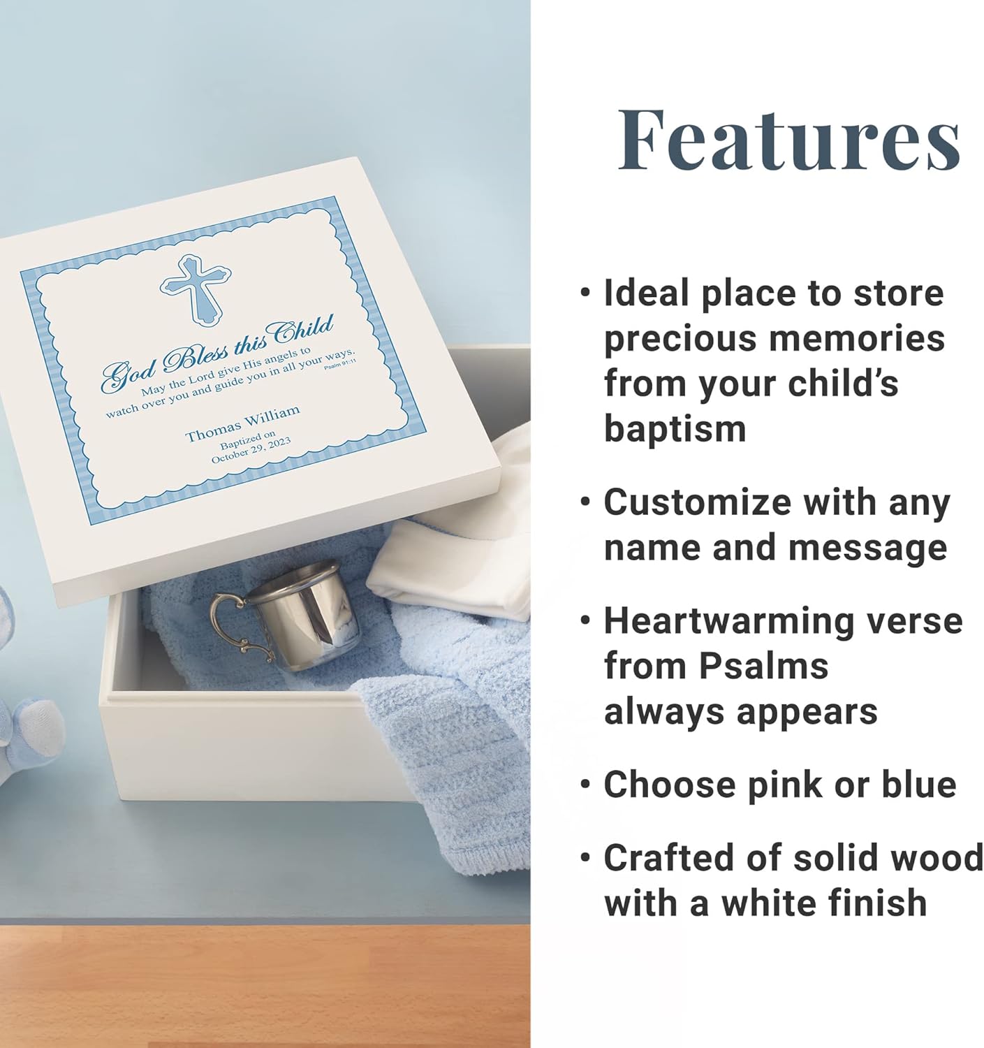 Let’s Make Memories Caja de recuerdo de madera personalizada para niños ...