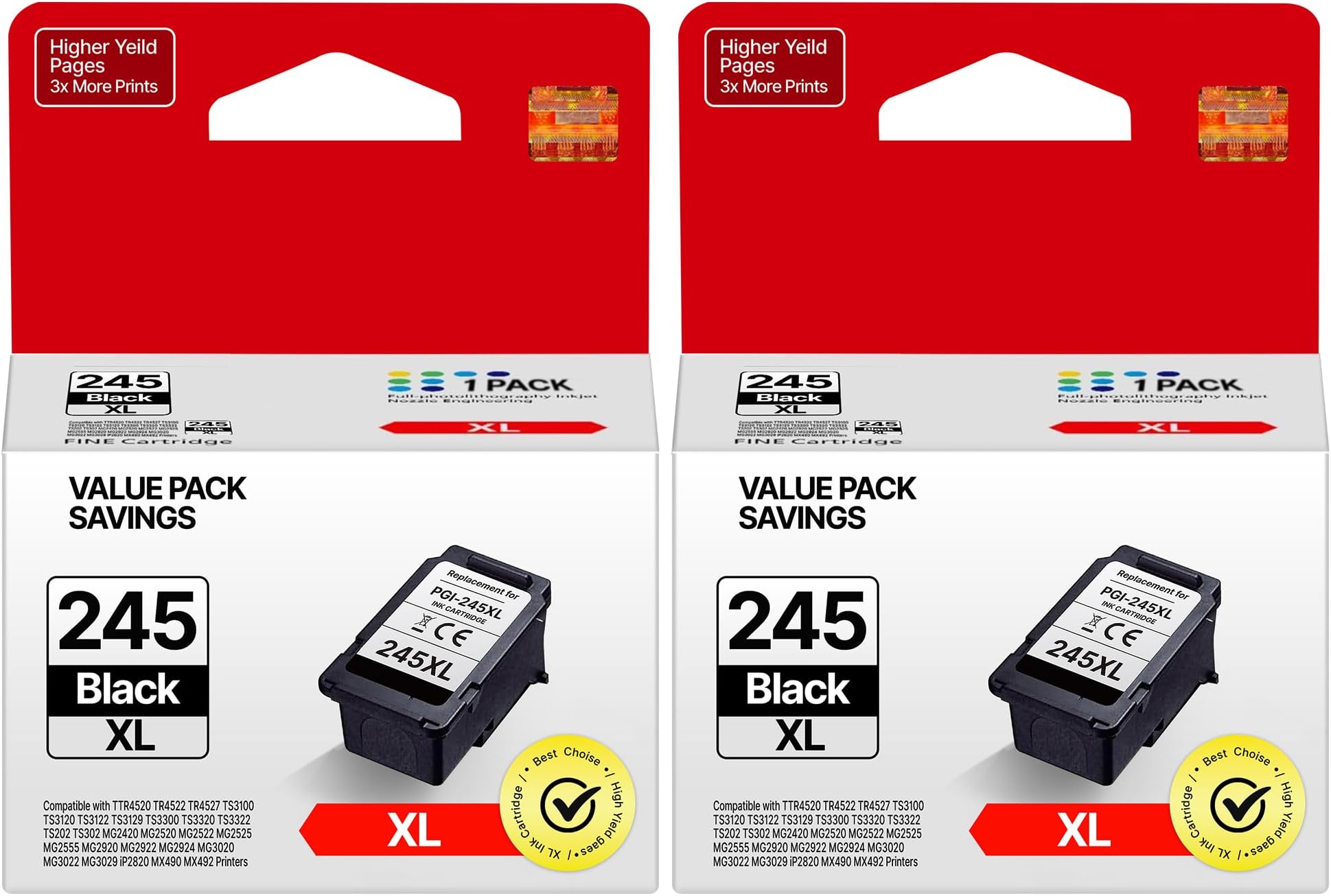 Amazon.com: Canon PG-245 XL High Capacity Black Ink Cartridge (8278B001) CL-246 Color Ink ...