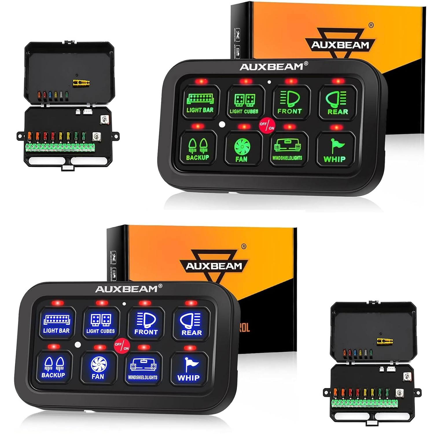 Amazon.com: Auxbeam 8 Gang Switch Panel Automatic Dimmable LED Touch ...