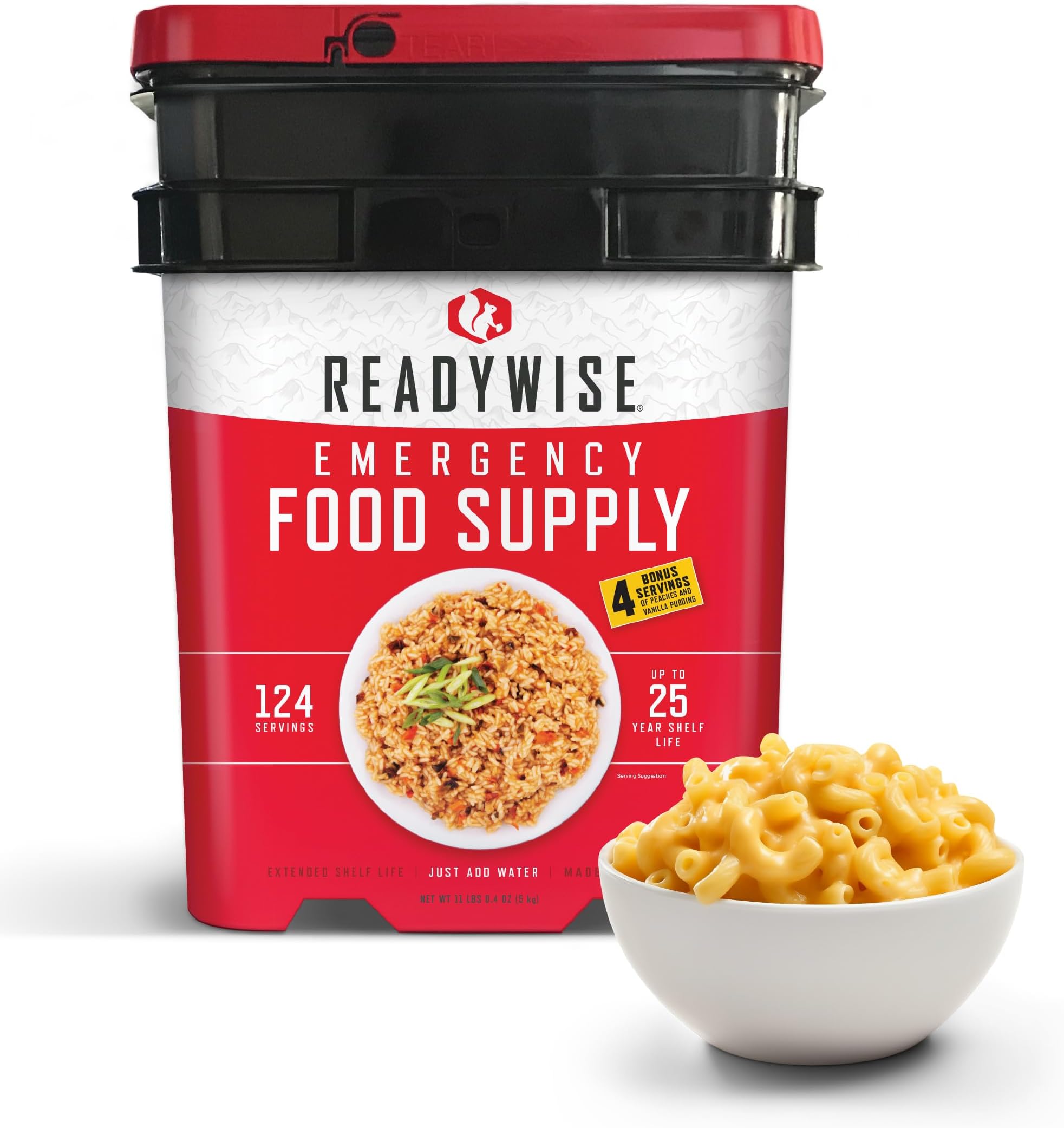 Amazon.com: READYWISE - Emergency Food Supply, 124 Servings, 1 Bucket ...