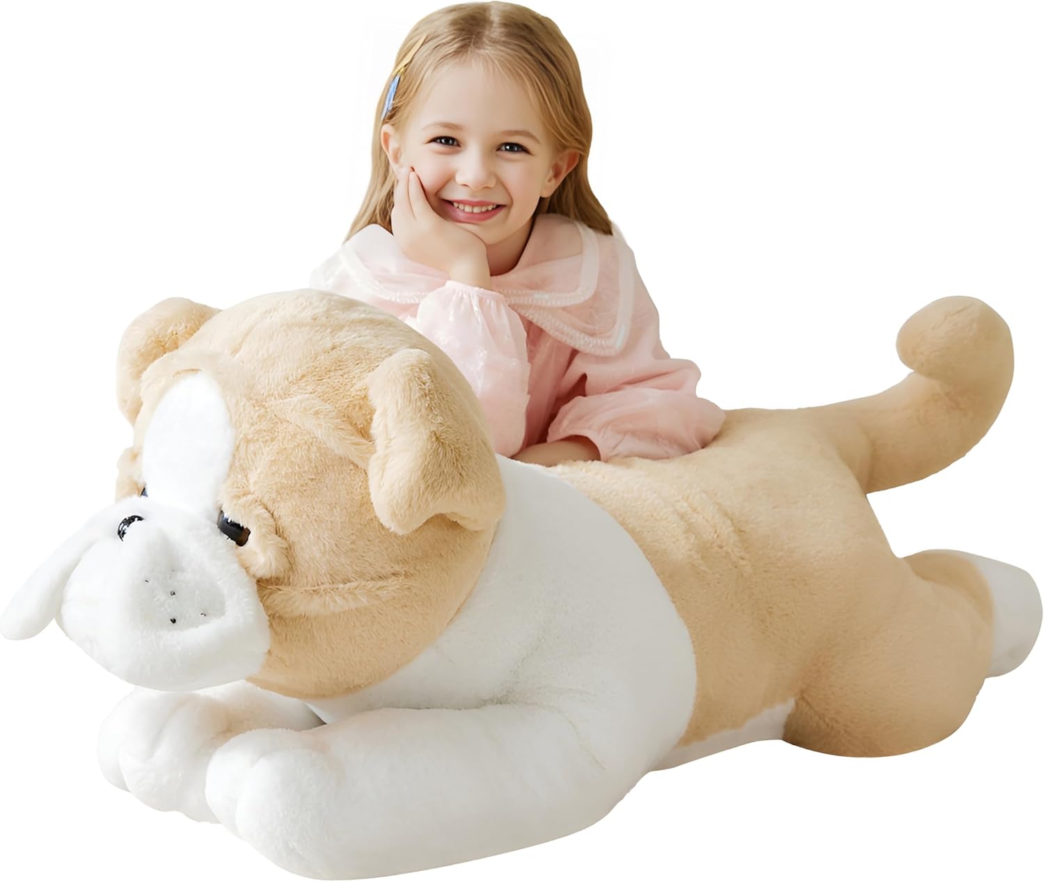 Amazon.com: IKASA Giant Bulldog Dog Stuffed Animal Plush Toy,Big Large ...
