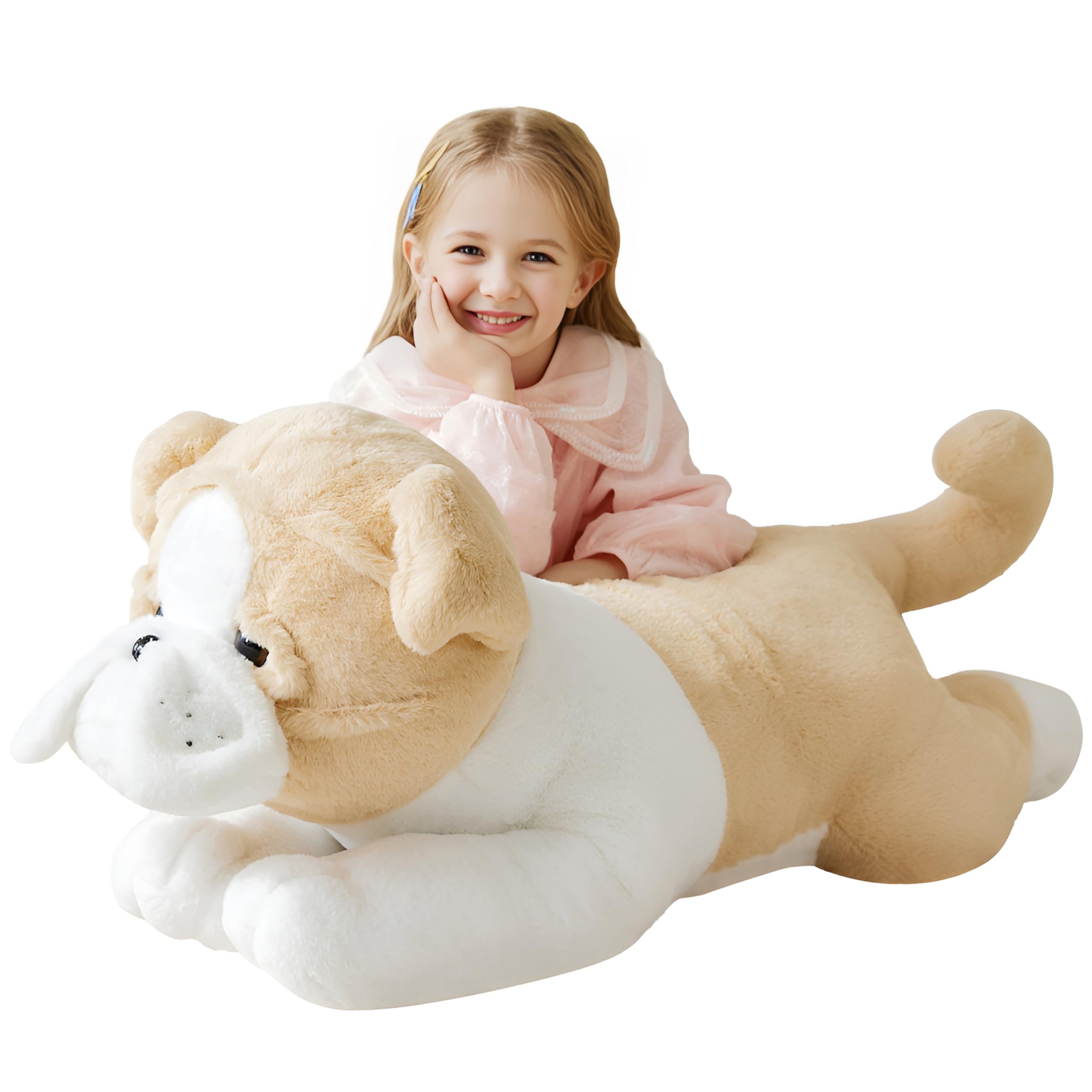 Amazon.com: IKASA Giant Bulldog Dog Stuffed Animal Plush Toy,Big Large ...